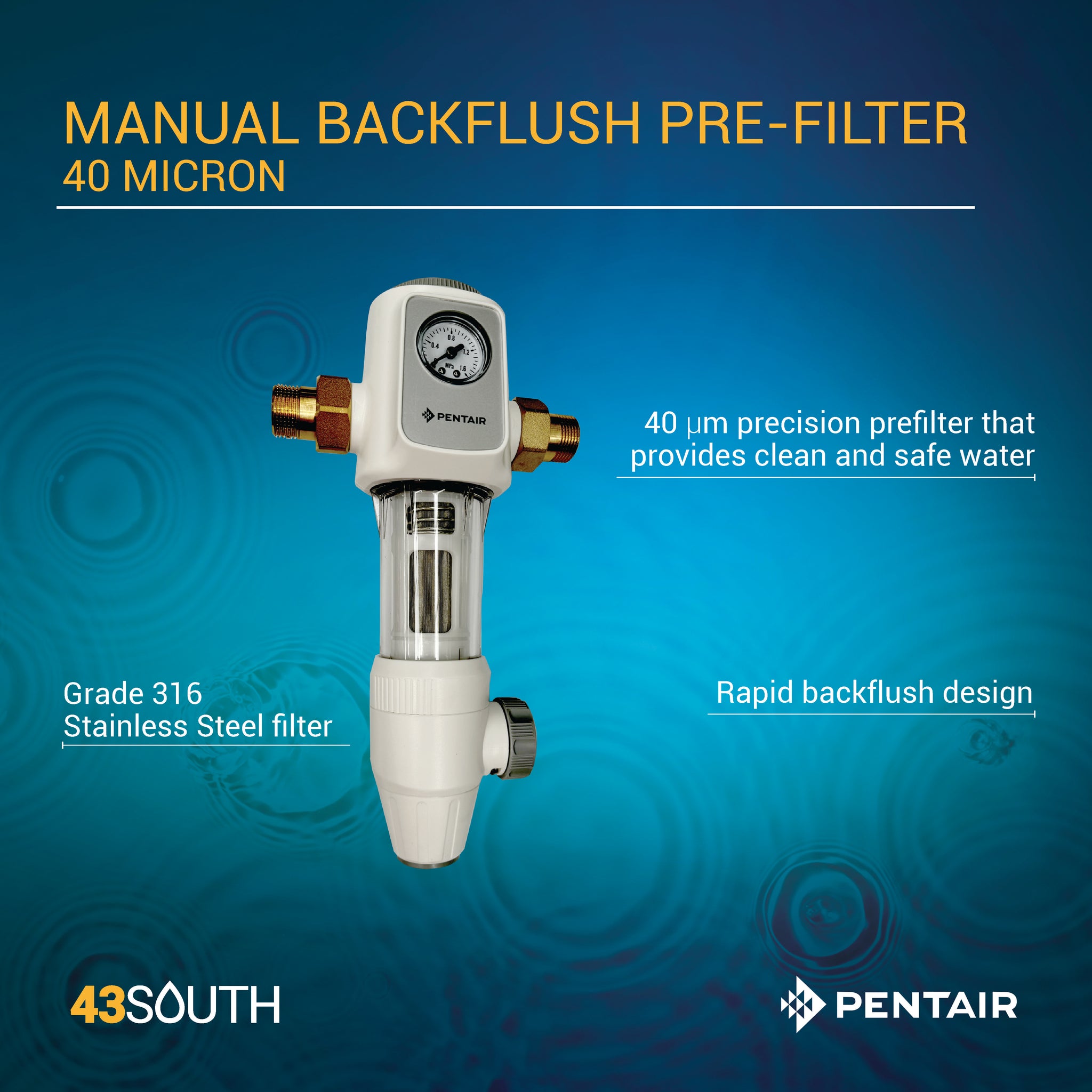 Manual Backflush Pre-Filter - 43South